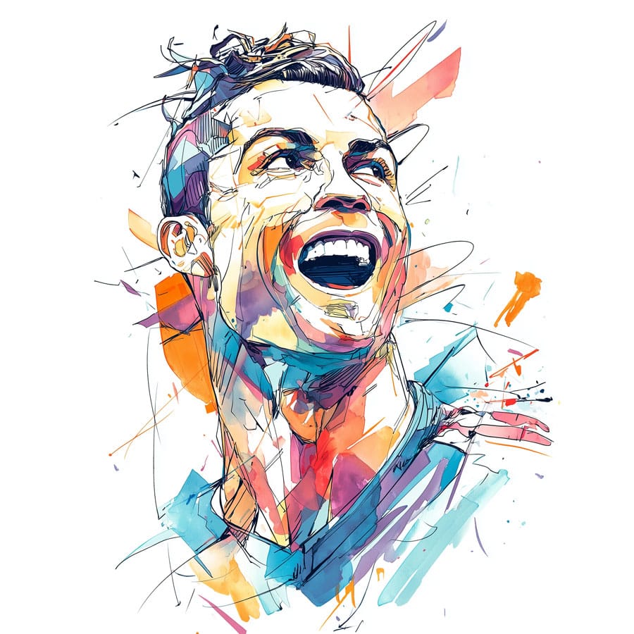 ⚽ Drawing for colouring in of Cristiano Ronaldo CR7
